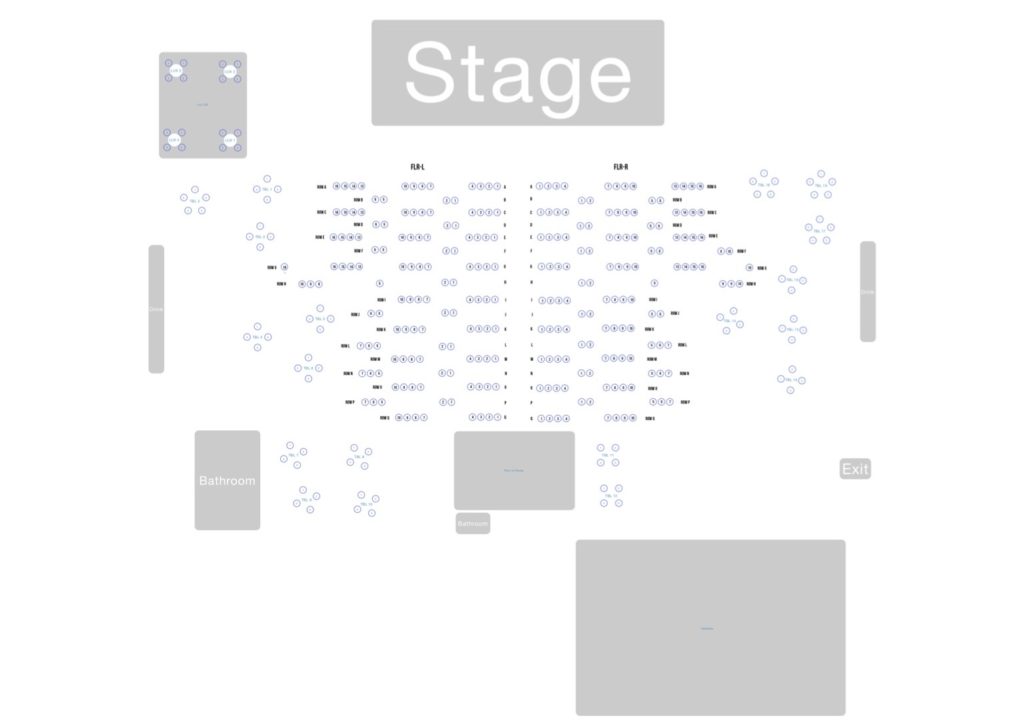 Reserved Seated / Socially Distant Seat Map - Little Rock Hall